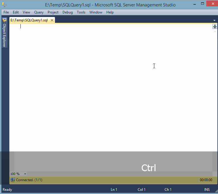 SQL Server Management Studio Query Designer Shortcuts